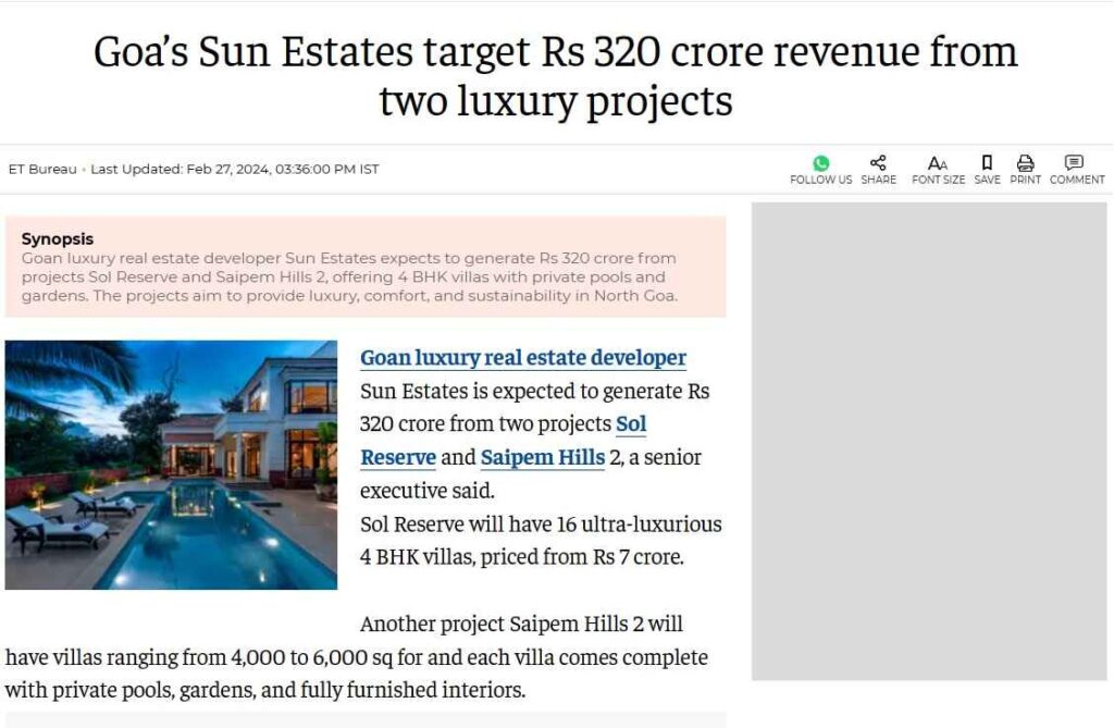 Luxury Property in Goa | Property Developers in Goa - Sun Estates